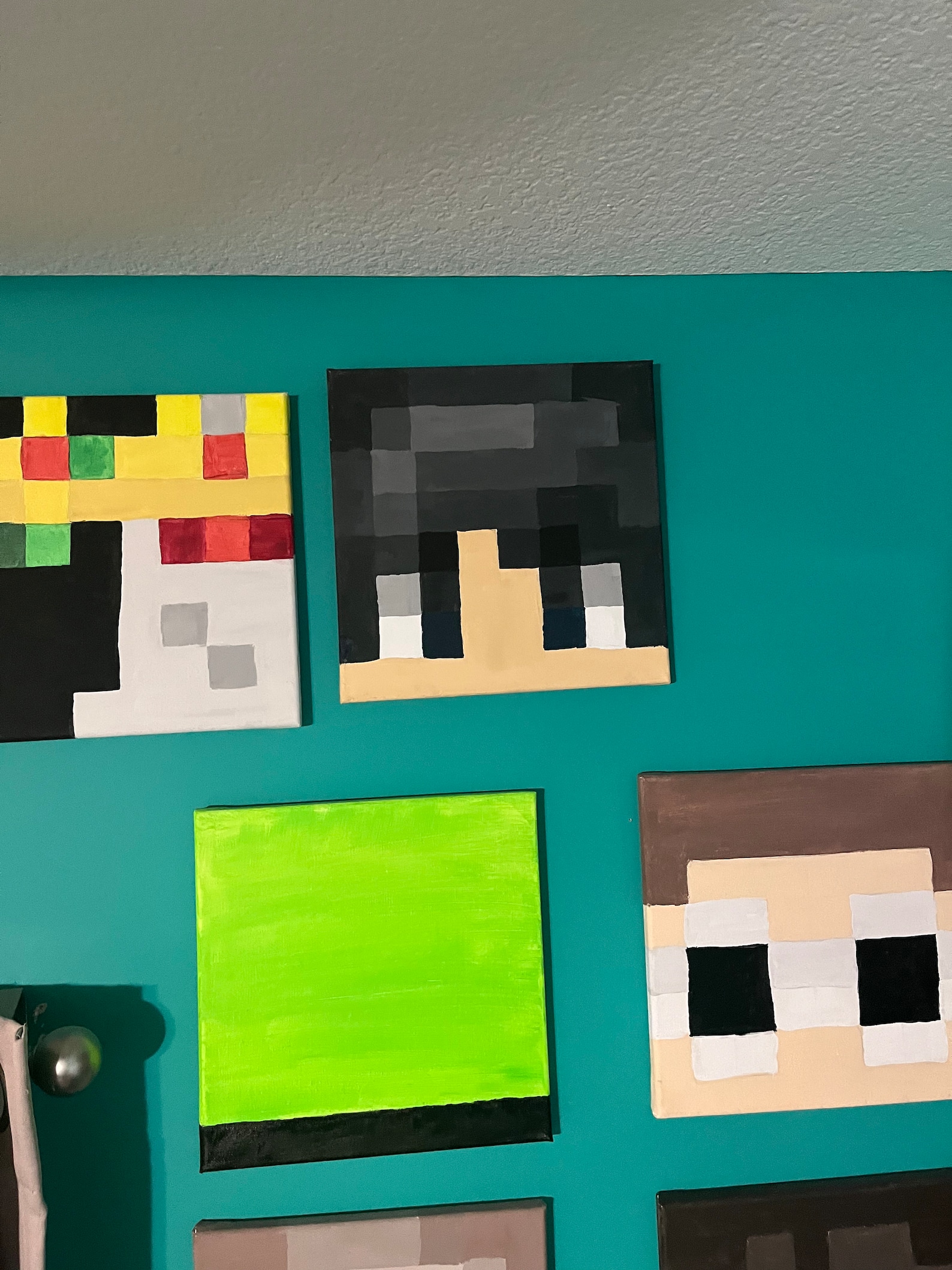 Pinturas de la cabeza de Minecraft - Etsy España