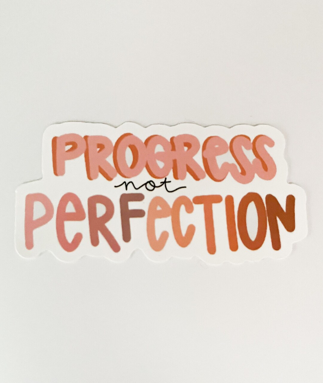 Progress Not Perfection Sticker, 1 Sticker, Positive Sticker for Mirror ...