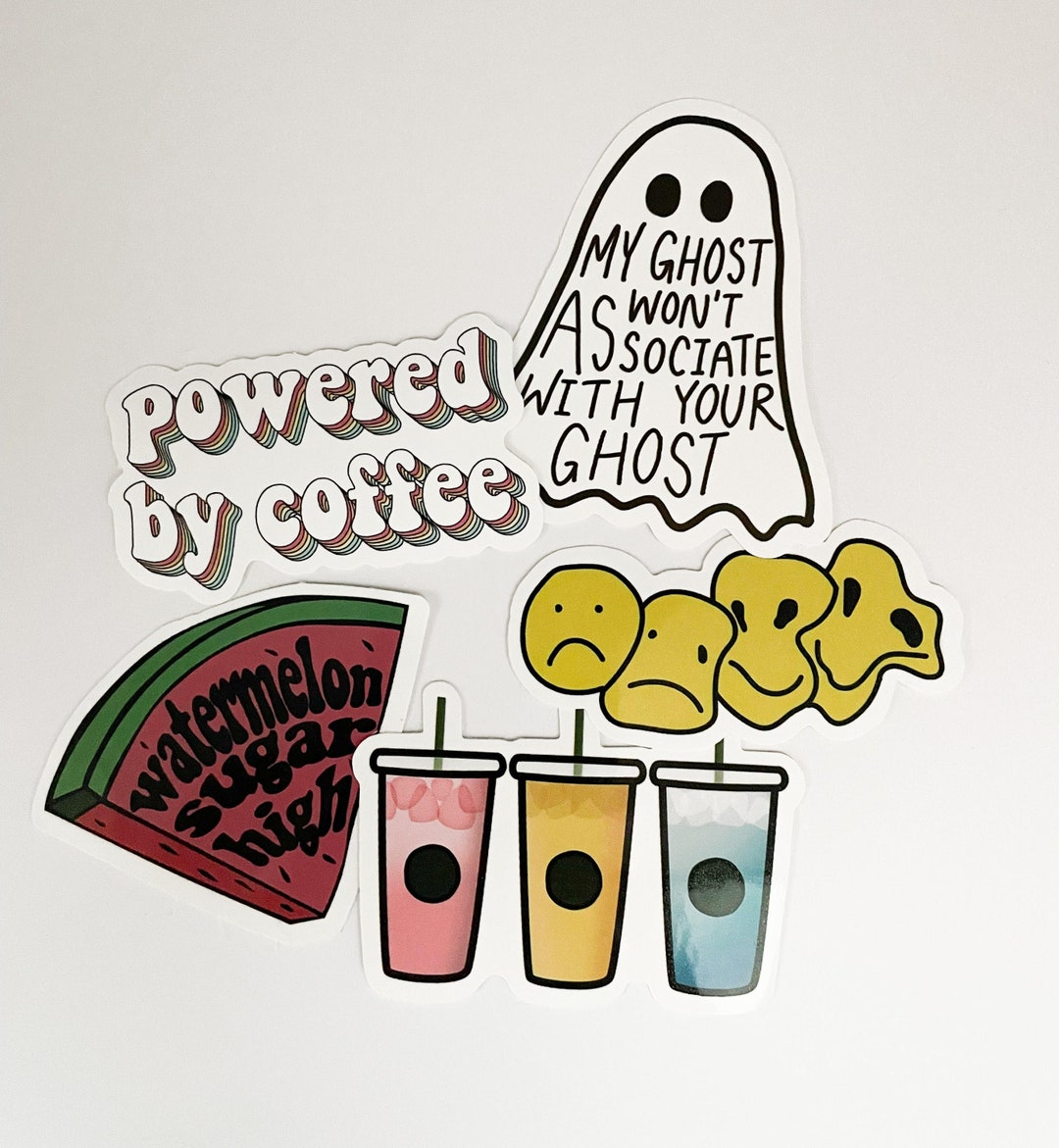 Cute Sticker Pack Of 5, Aesthetic Stickers To Decorate Your Water 