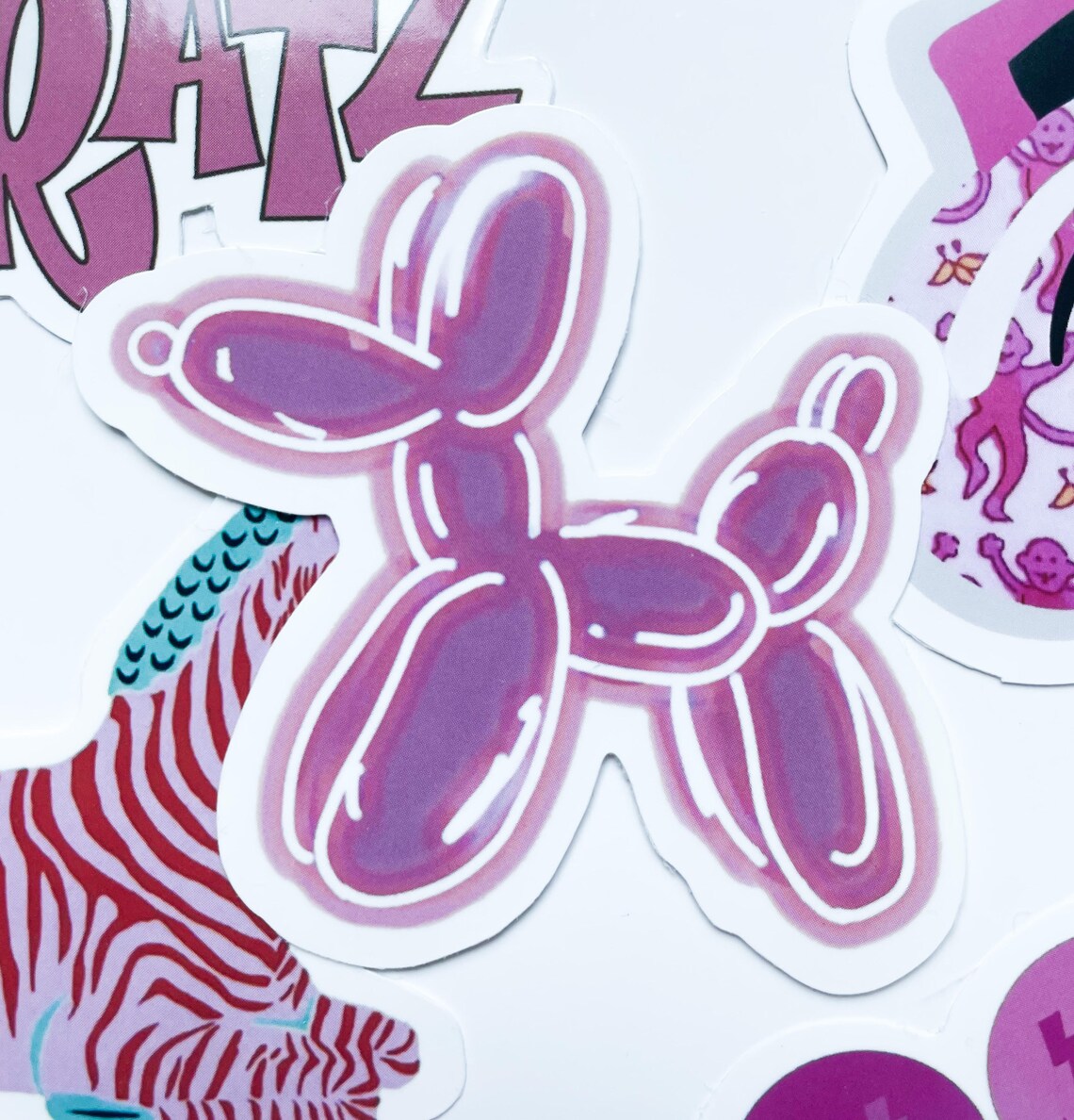 Preppy Sticker Pack of 5, Pink Pack of Waterproof Stickers, Water ...