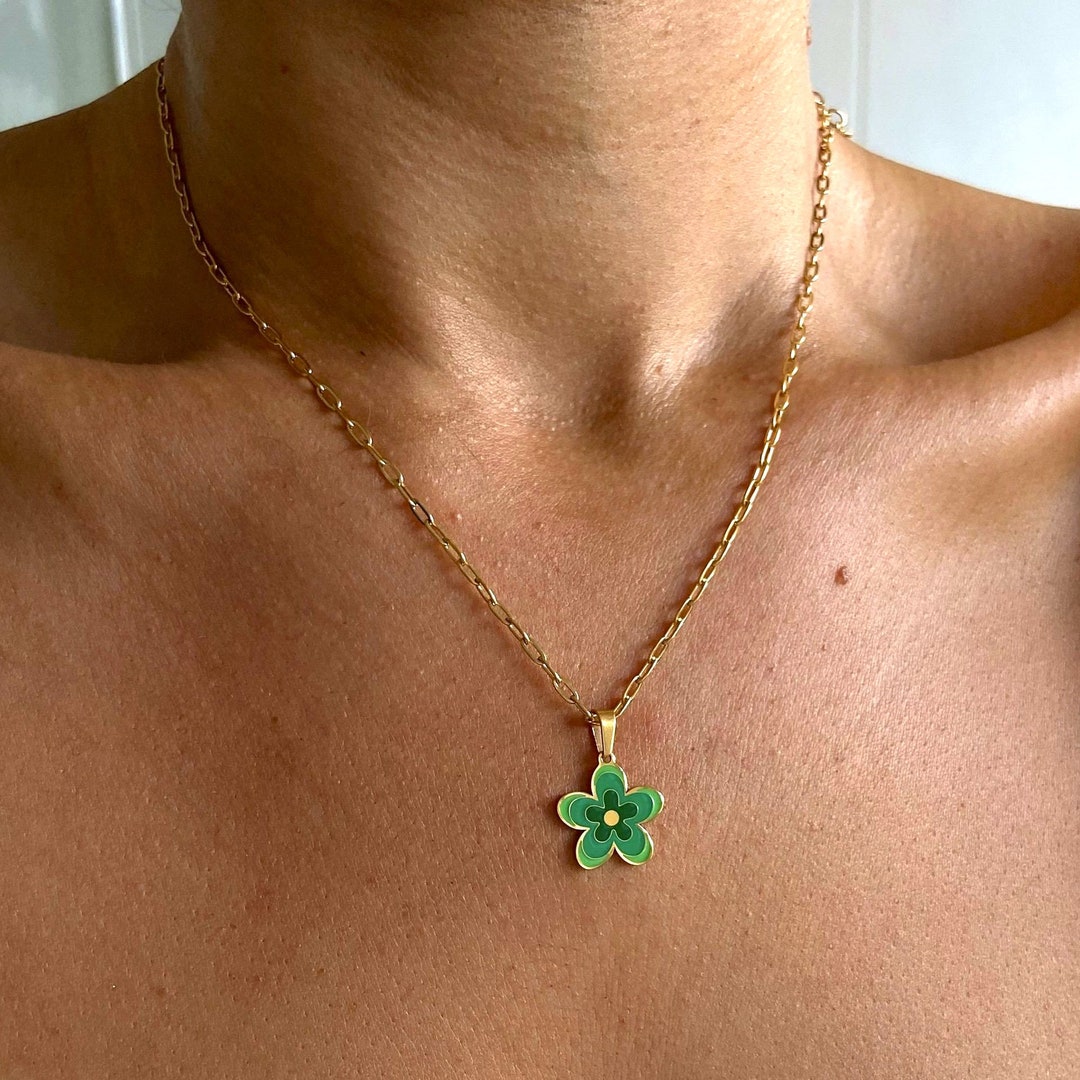 Tyler the Creator Inspired 'le Fleur' Flower Necklace Forrest Green - Etsy