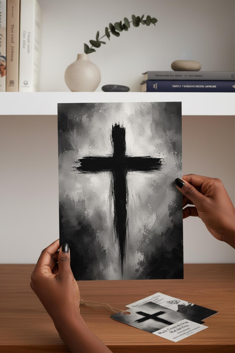 Abstract Cross Wall Art | Brush Stroke Canvas Print (digital Download ...