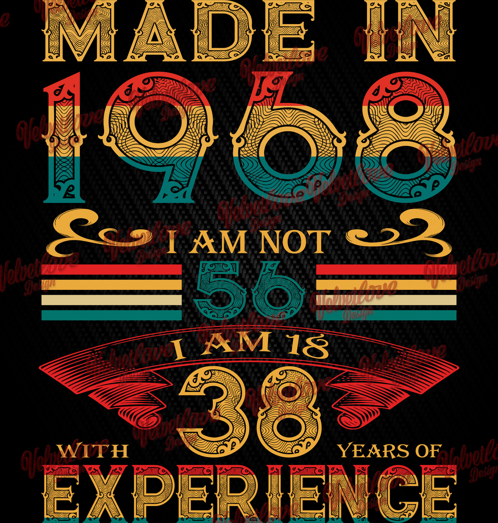 Made in 1968 UPDATE FOR 2024 PNG for Dtg or Dtf. - Etsy