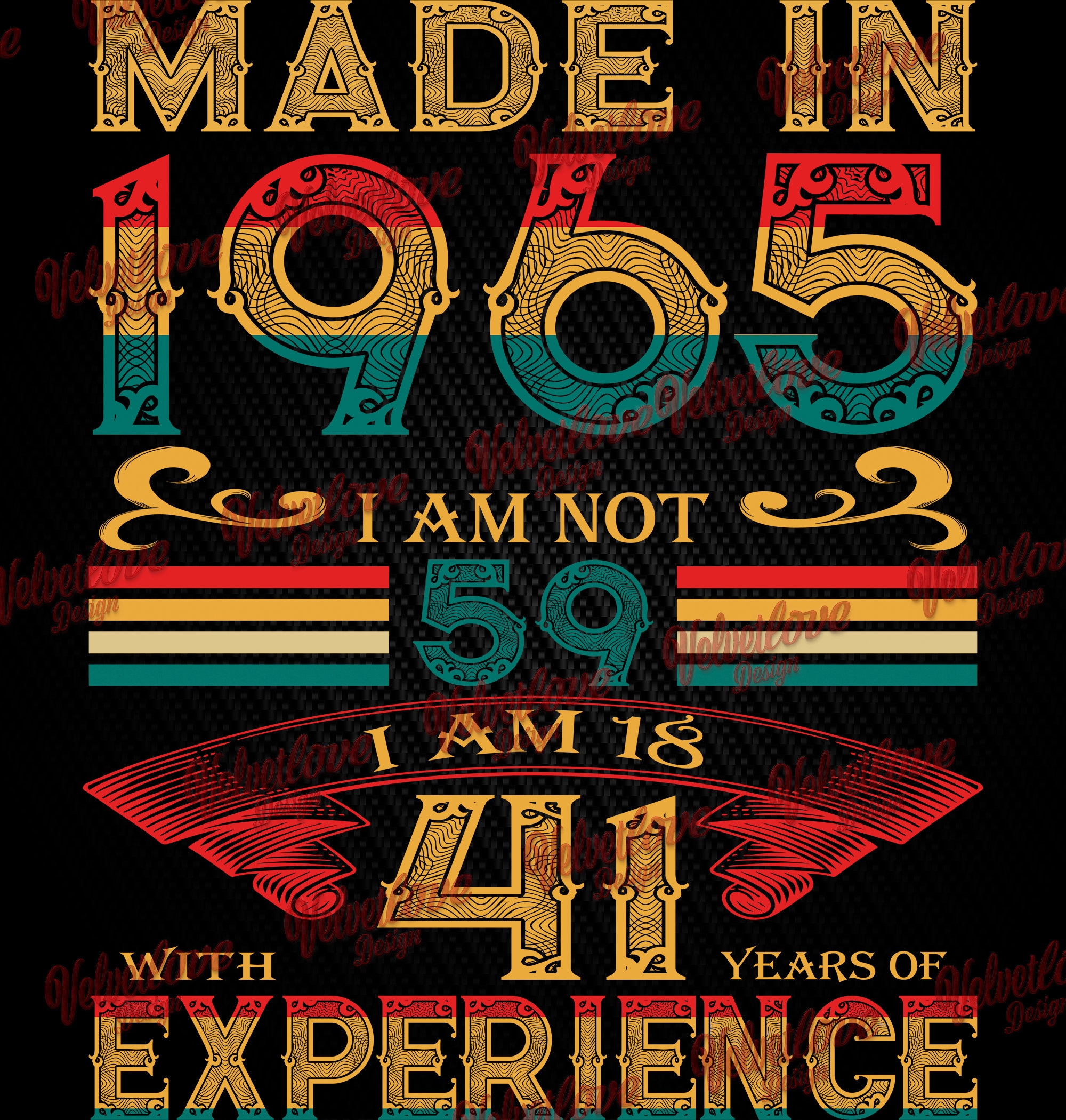 Made in 1965 UPDATE FOR 2024 PNG for Dtg or Dtf. - Etsy
