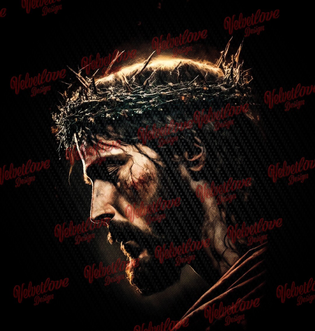 Jesus Christ PNG for Dtg or Dtf. 13X19 In, HALFTONE Only Black Shirt - Etsy