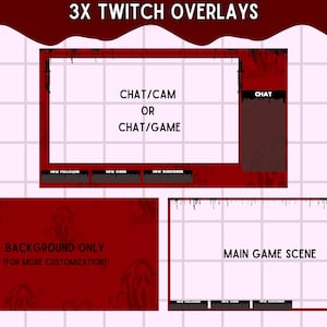 Scream Red and Black Stream Overlay Pack - Animated Stream Scenes ...