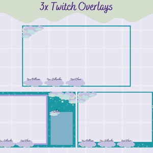 Pastel Clouds Stream Overlay Pack - Animated Stream Scenes, Twitch ...