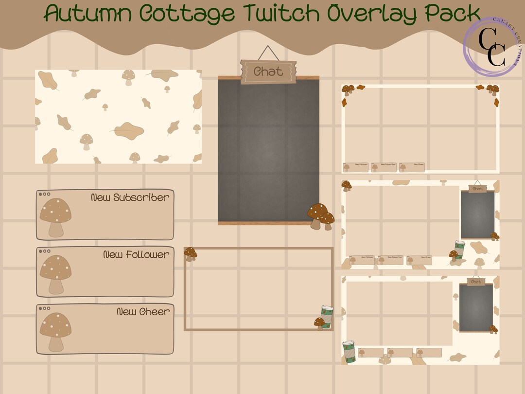 Autumn Cottage Stream Overlay Pack - Animated Stream Scenes, Twitch ...