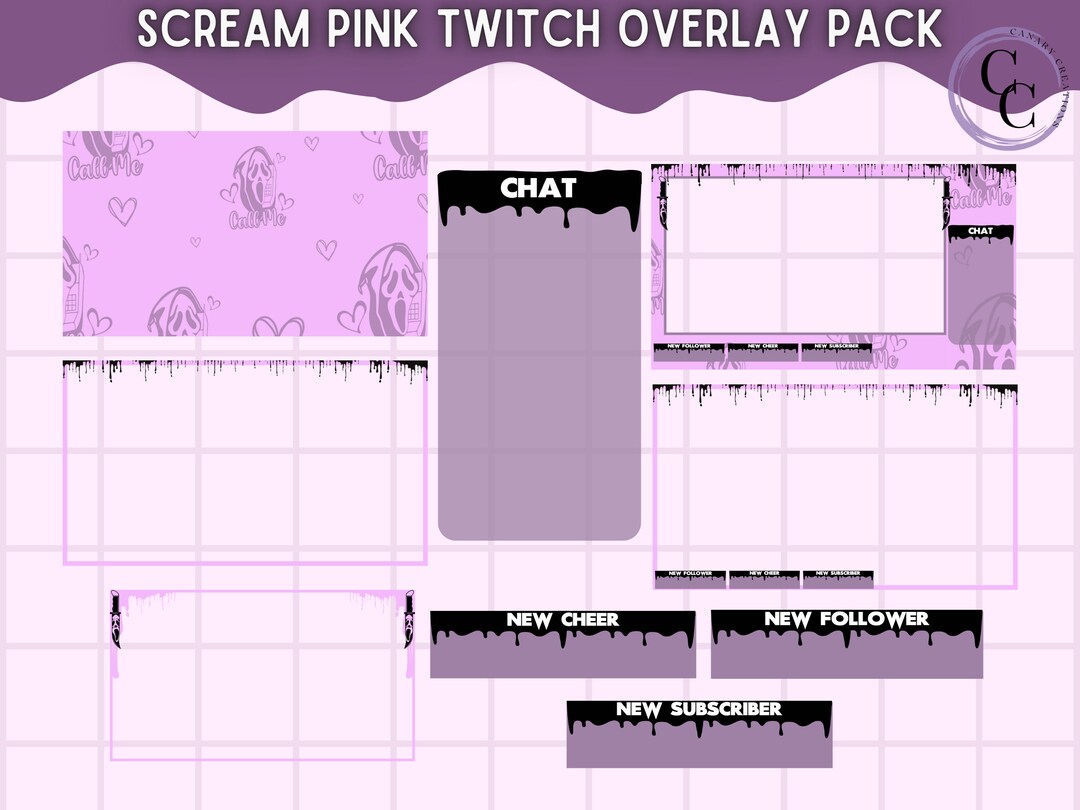 Scream Pink Stream Overlay Pack - Animated Stream Scenes, Twitch ...
