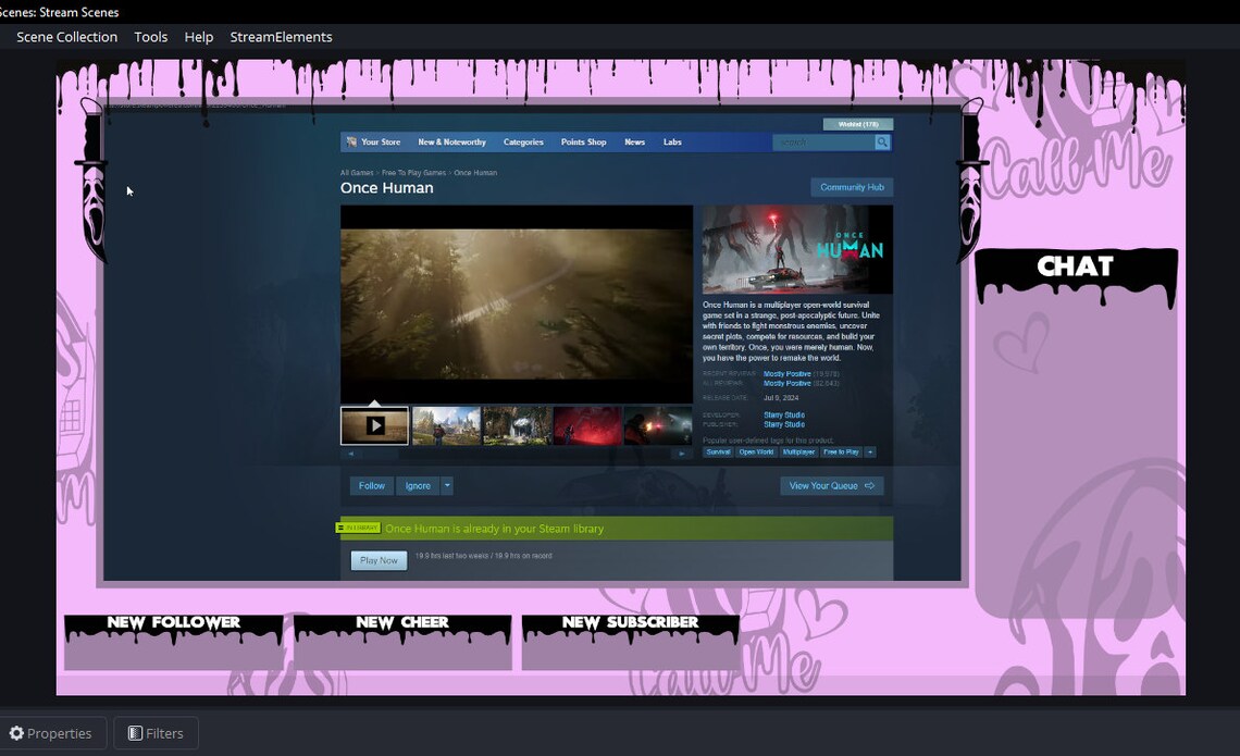 Scream Pink Stream Overlay Pack - Animated Stream Scenes, Twitch ...
