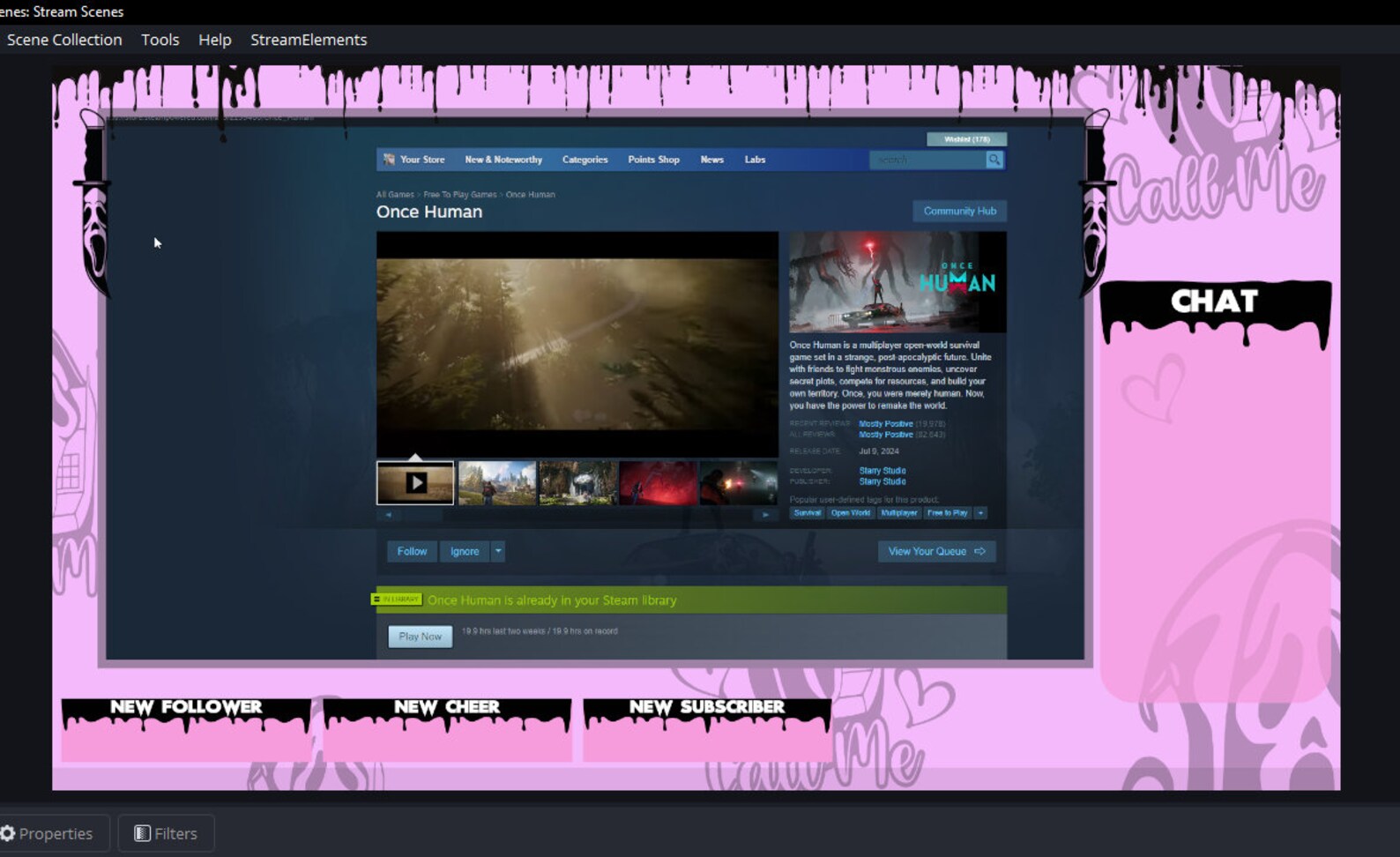 Scream Pink Stream Overlay Pack - Animated Stream Scenes, Twitch ...