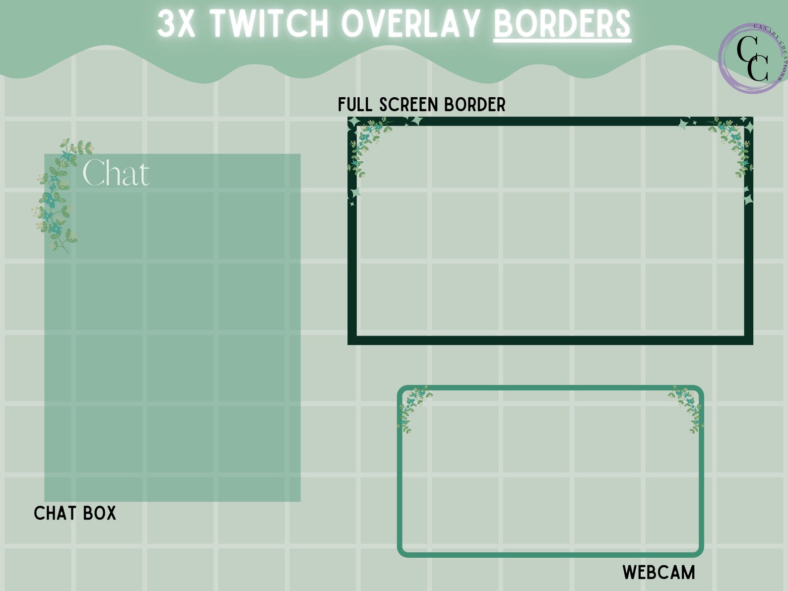 Greenery Plant Stream Overlay Pack - Animated Stream Scenes, Twitch ...