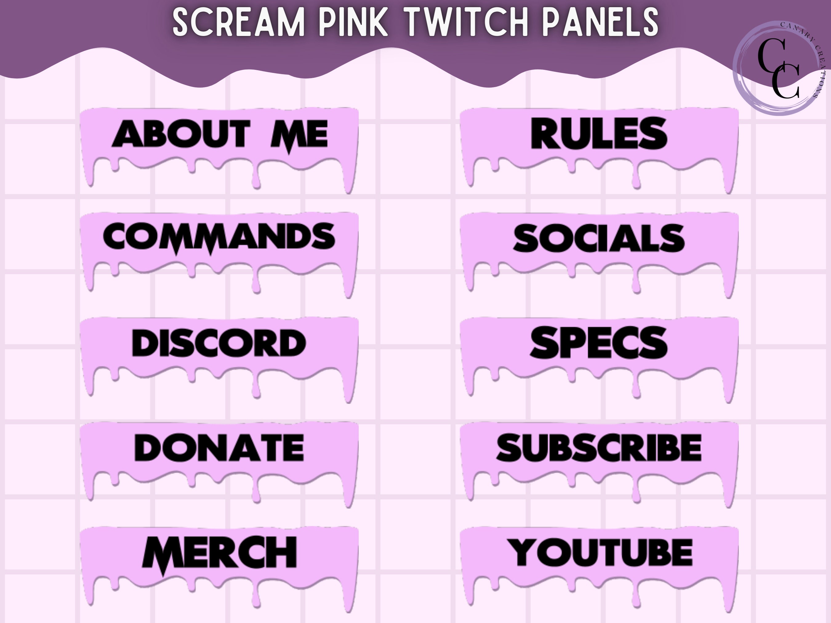 Scream Pink Twitch Panels for Streaming - Etsy