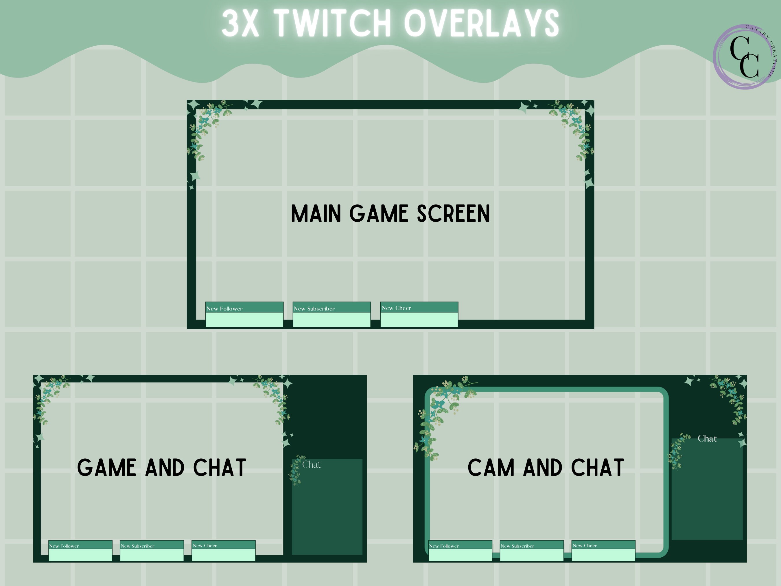 Greenery Plant Stream Overlay Pack - Animated Stream Scenes, Twitch ...