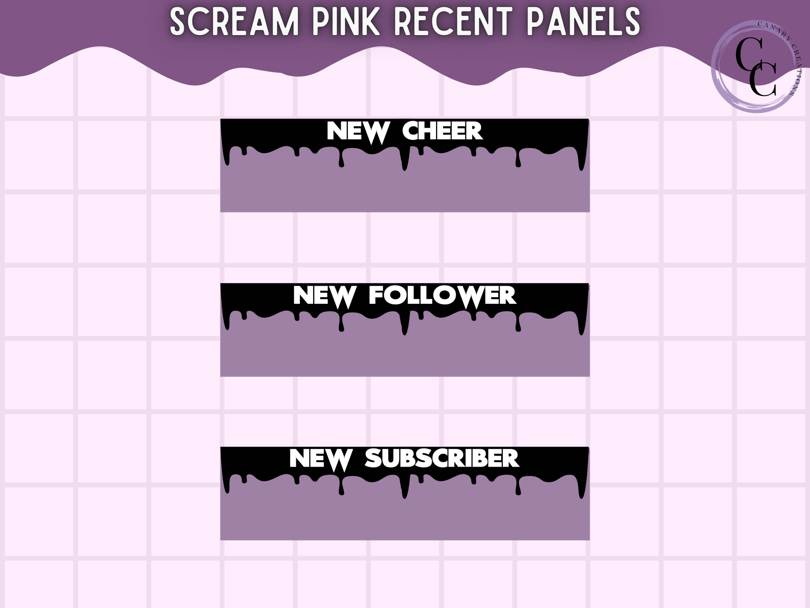 Scream Pink Stream Overlay Pack Animated Stream Scenes, Twitch Overlays ...