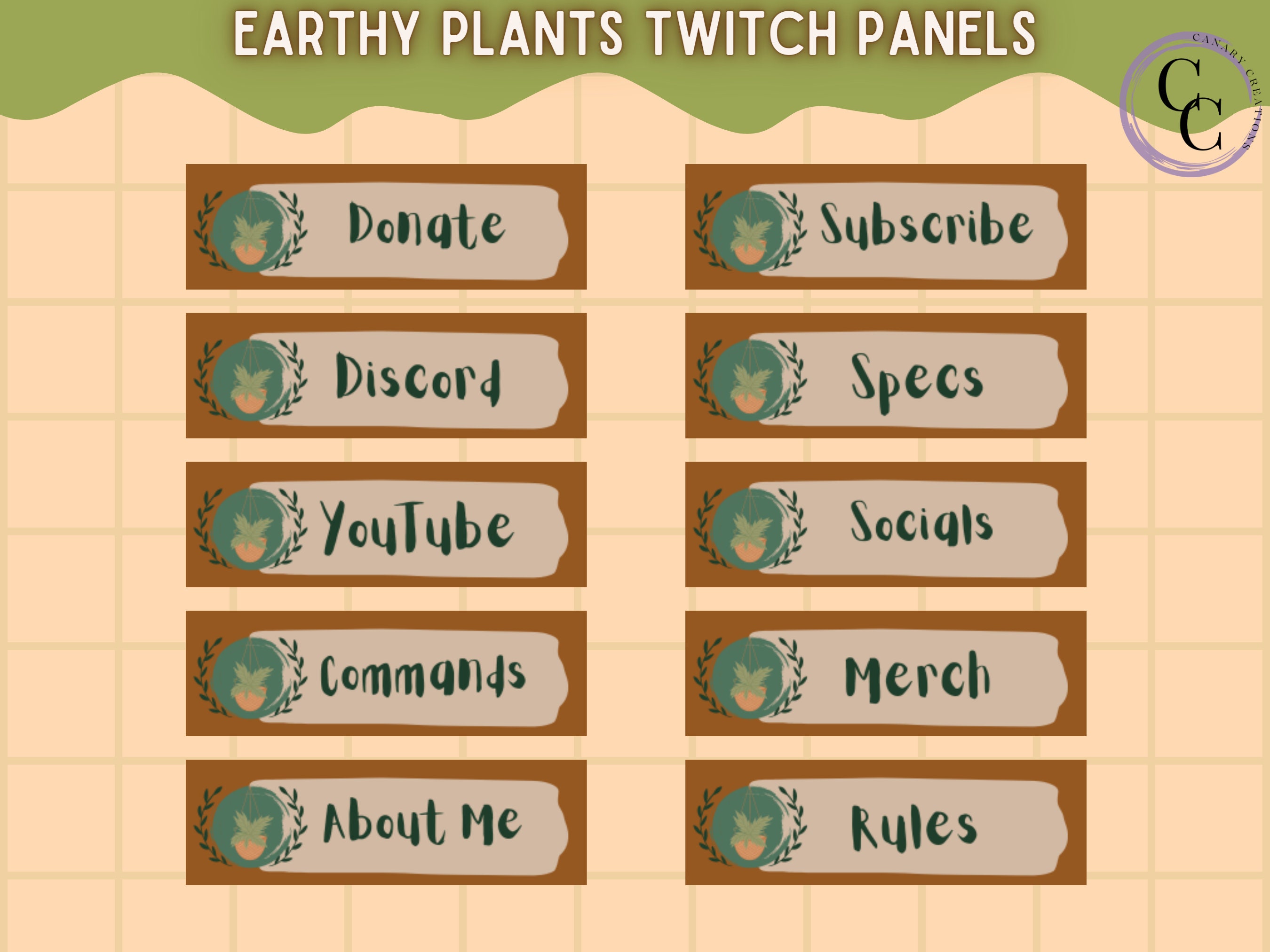 Earthy Plants Twitch Panels for Streaming - Etsy