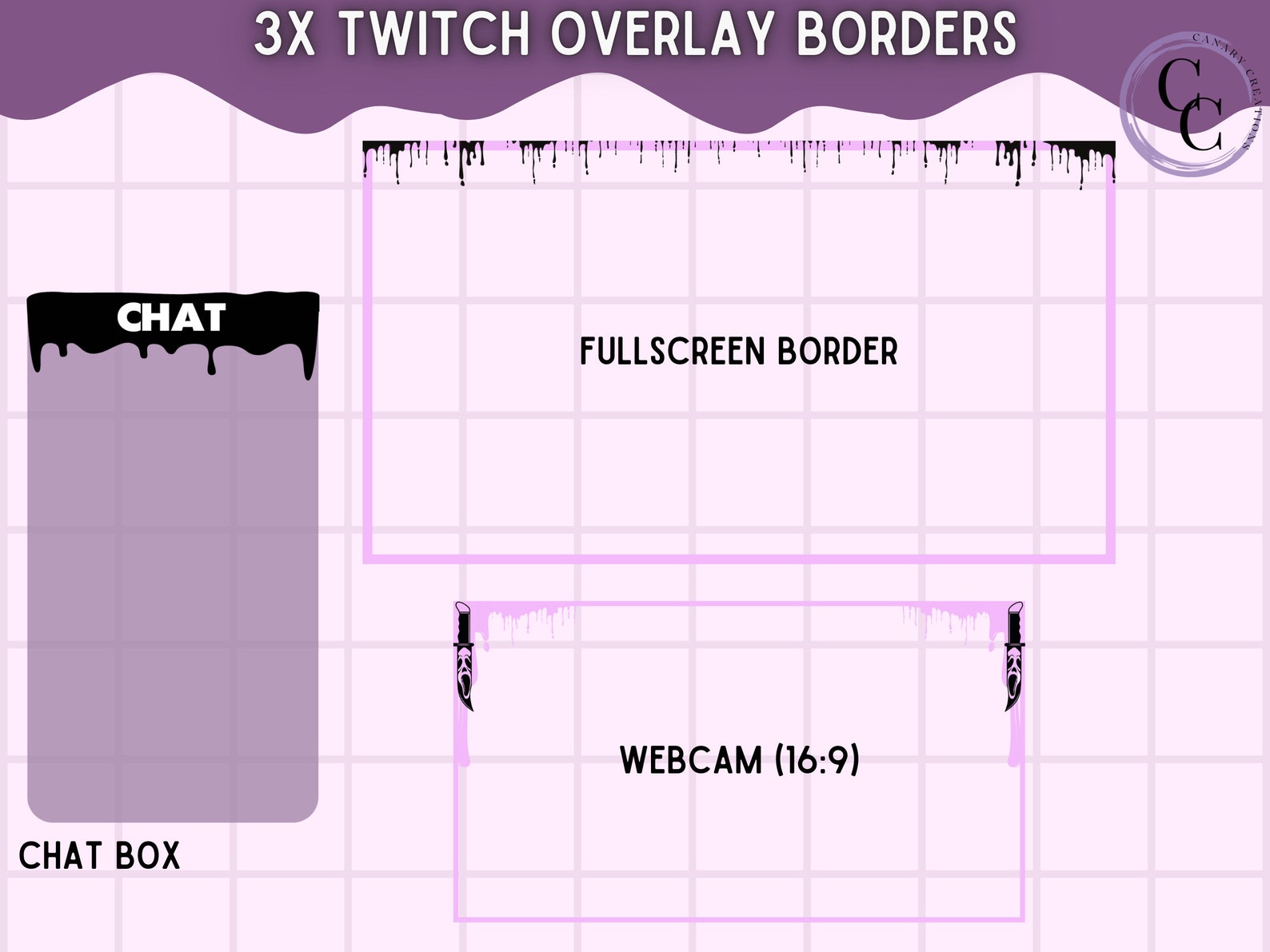 Scream Pink Stream Overlay Pack Animated Stream Scenes, Twitch Overlays ...