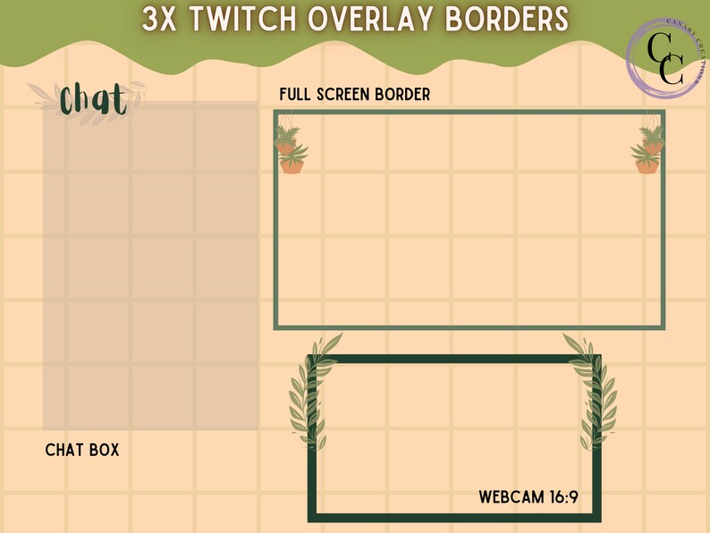 Earthy Plants Stream Overlay Pack - Animated Stream Scenes, Twitch ...