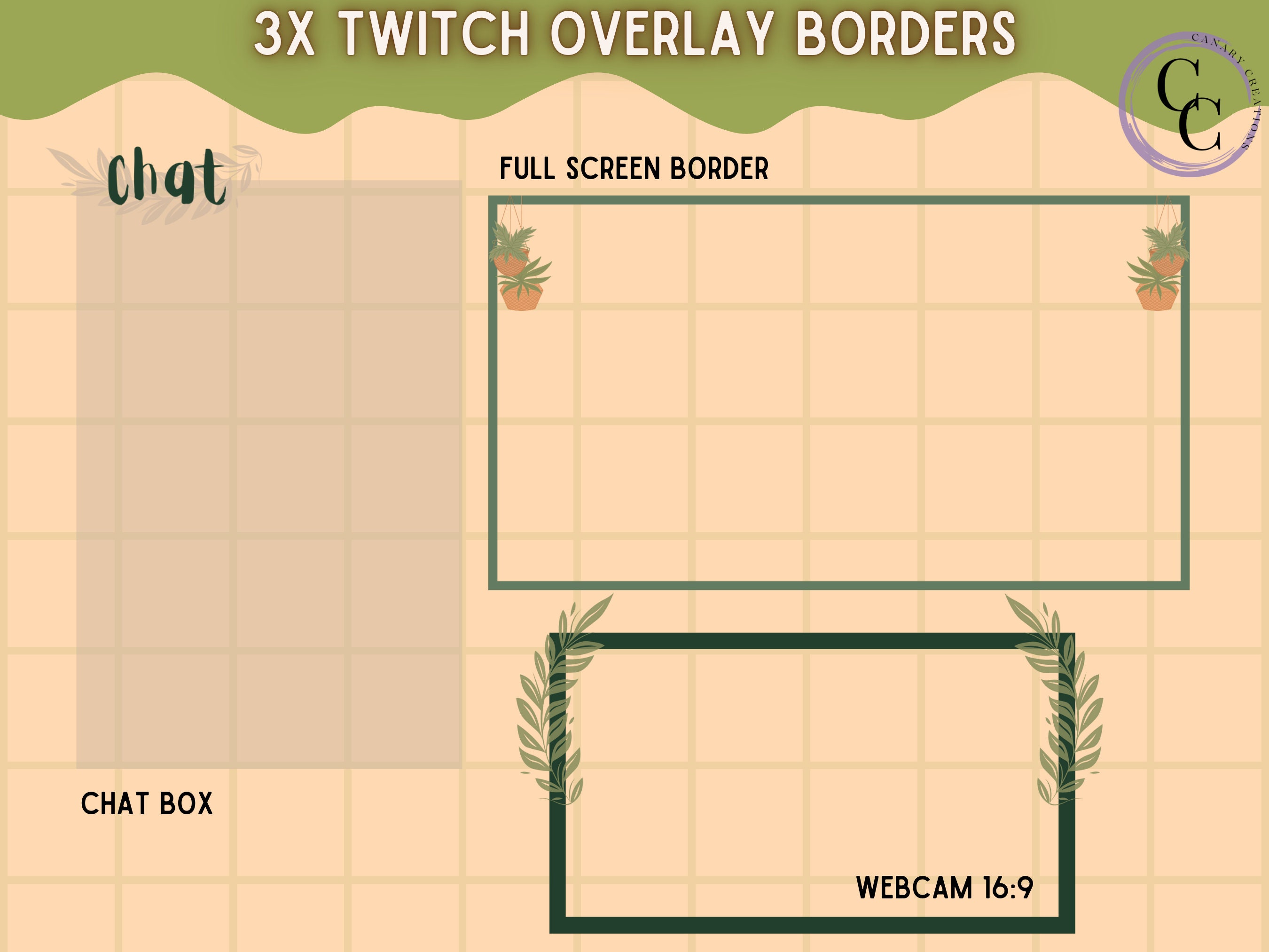 Earthy Plants Stream Overlay Pack - Animated Stream Scenes, Twitch ...