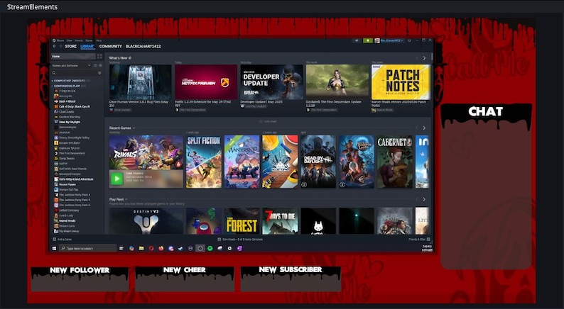 Scream Red and Black Stream Overlay Pack - Animated Stream Scenes ...