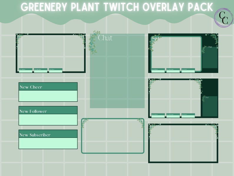 Greenery Plant Stream Overlay Pack - Animated Stream Scenes, Twitch ...