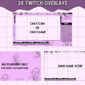 Scream Pink Stream Overlay Pack Animated Stream Scenes, Twitch Overlays ...
