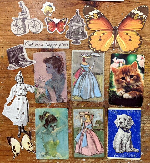 50 Pieces of Junk Journal and Collage Ephemera Including - Etsy