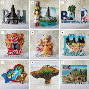 Fridge Magnet Indonesia, Bali Landmark Icon Temple, Barong, Dancer 3D ...