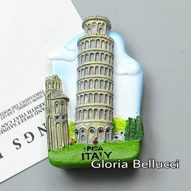 Fridge Magnet Italy, Rome Landmark Icon Pisa Tower, Colosseum 3D Model ...