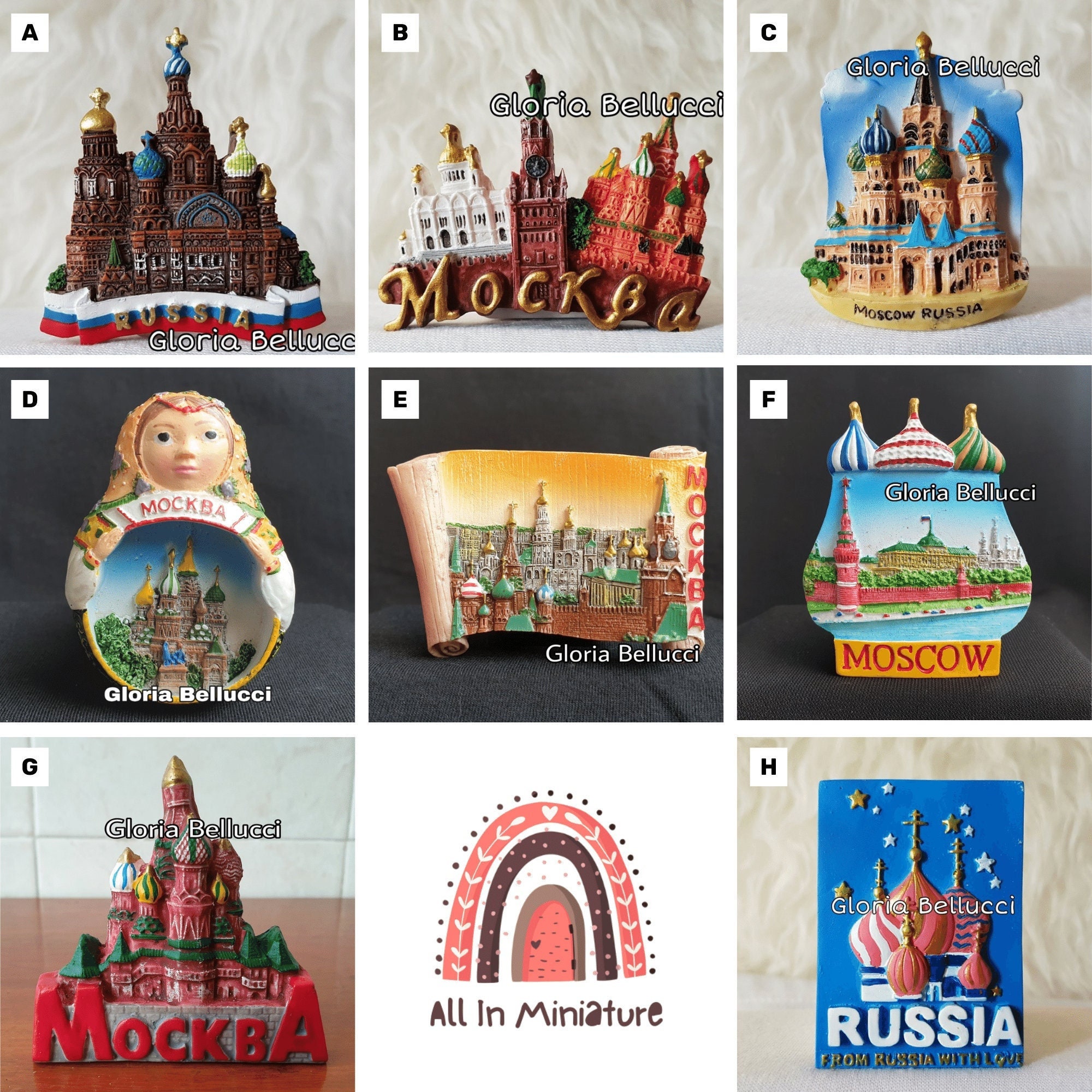 Fridge Magnet Russia, Moscow, Mockba Landmark Icon 3D Model for Travel ...