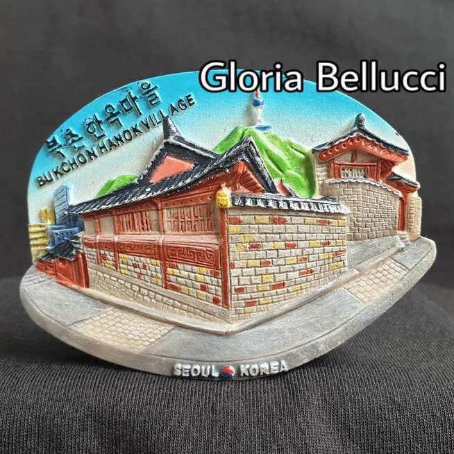 Fridge Magnet South Korea, Seoul, Namdaemun Landmark Icon Hanbok 3D ...
