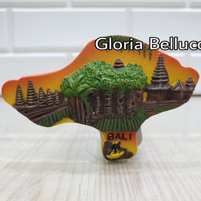 Fridge Magnet Indonesia, Bali Landmark Icon Temple, Barong, Dancer 3D ...