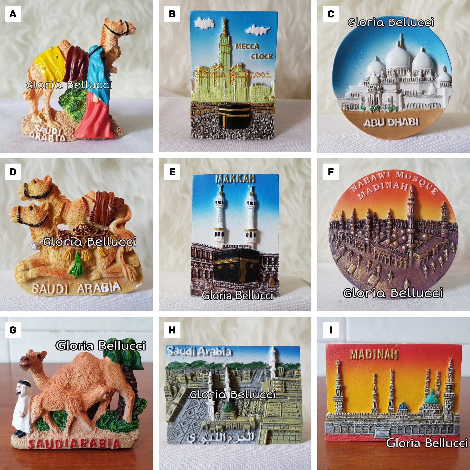 Fridge Magnet Saudi Arabia, Mecca, Madinah Landmark Icon Kaaba, Nabawi ...