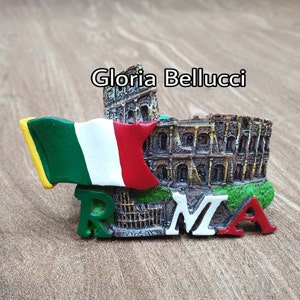 Fridge Magnet Italy, Rome Landmark Icon Pisa Tower, Colosseum 3D Model ...