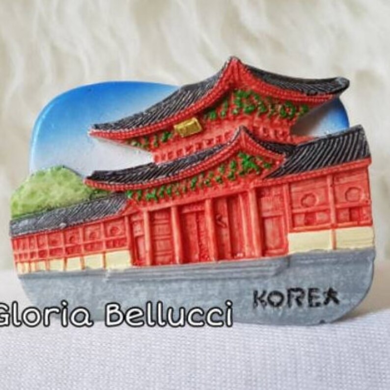 Fridge Magnet South Korea, Seoul, Namdaemun Landmark Icon Hanbok 3D ...