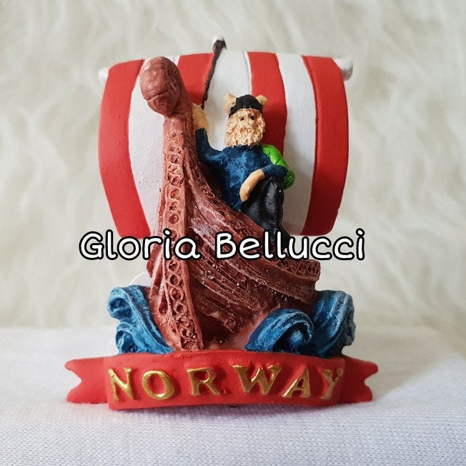 Fridge Magnet Norway, Oslo Landmark Icon Viking, Polar Bear, North Cape ...