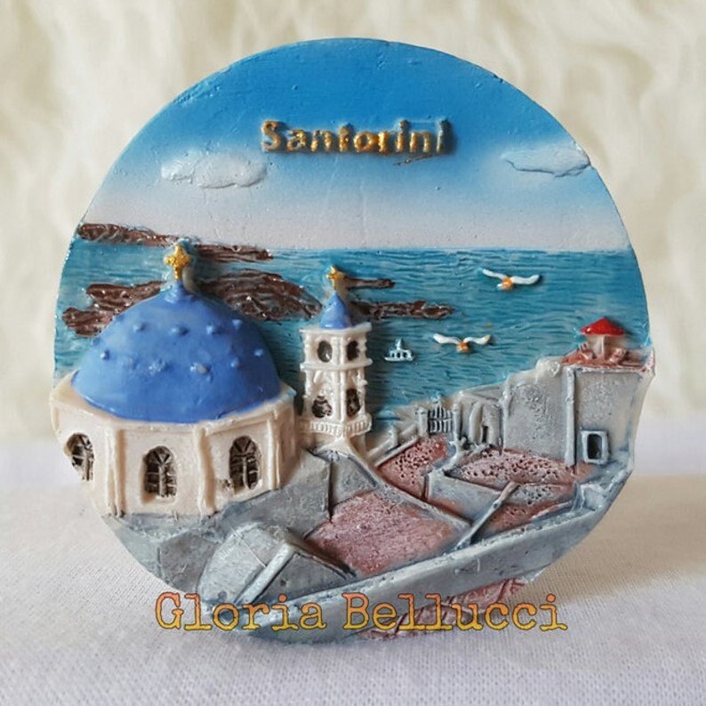 Fridge Magnet Greece, Santorini, Athens Landmark Icon Parthenon ...