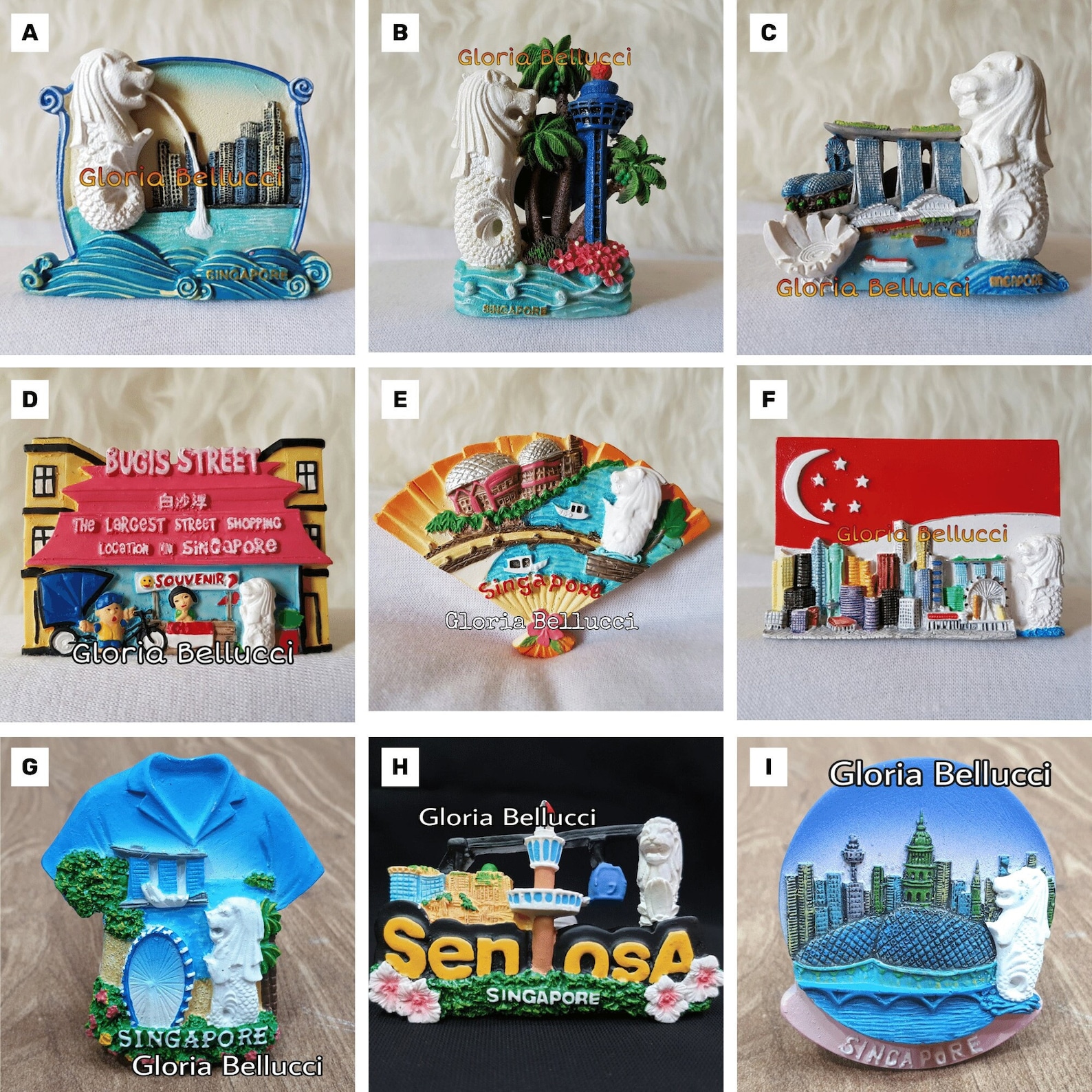 Fridge Magnet Singapore Landmark the Merlion, Marina Bay, Sentosa 3D ...