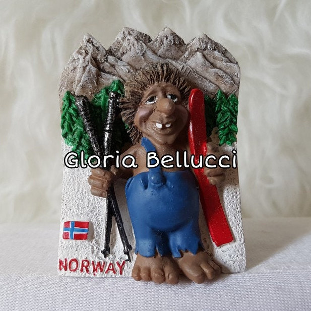 Fridge Magnet Norway, Oslo Landmark Icon Viking, Polar Bear, North Cape ...