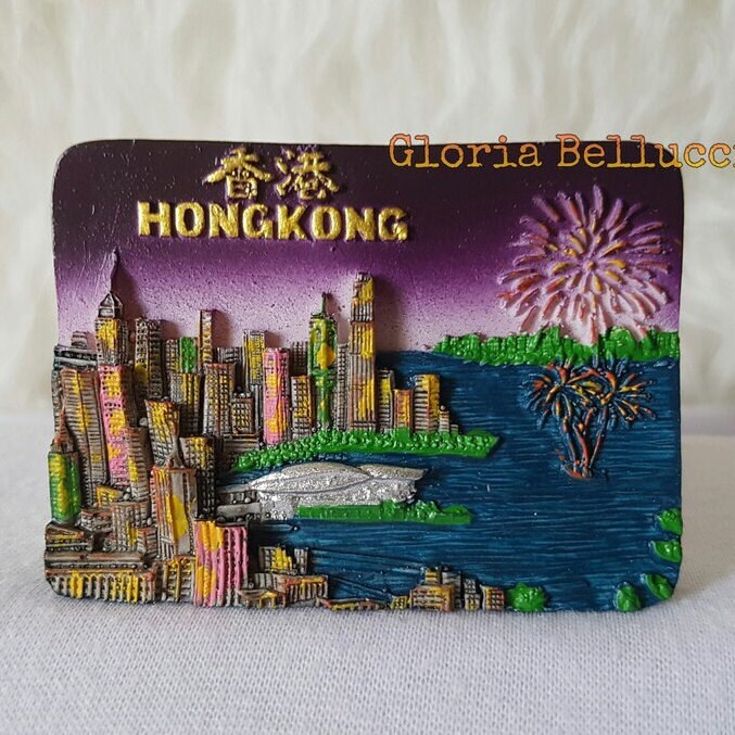 Fridge Magnet China, Hong Kong, Beijing Landmark Icon Junk Boat, Buddha ...