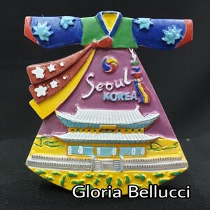 Fridge Magnet South Korea, Seoul Landmark Icon Hanbok, Gwanghwamun 3D ...