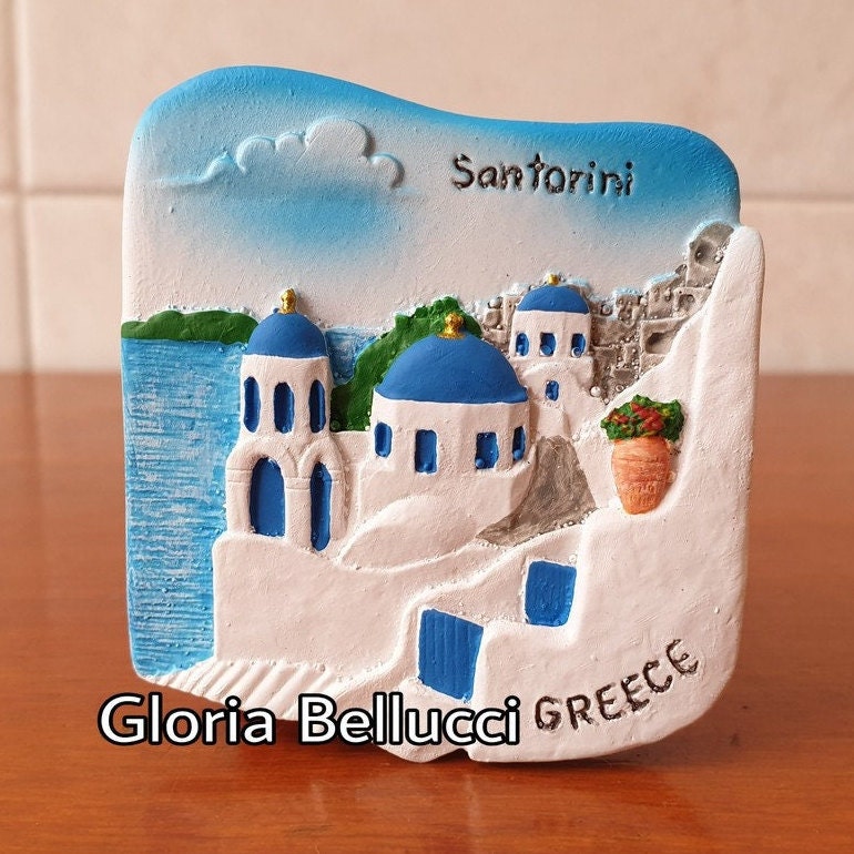 Fridge Magnet Greece, Santorini, Athens Landmark Icon Parthenon ...