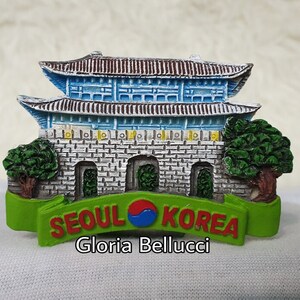 Fridge Magnet South Korea, Seoul, Namdaemun Landmark Icon Hanbok 3D ...