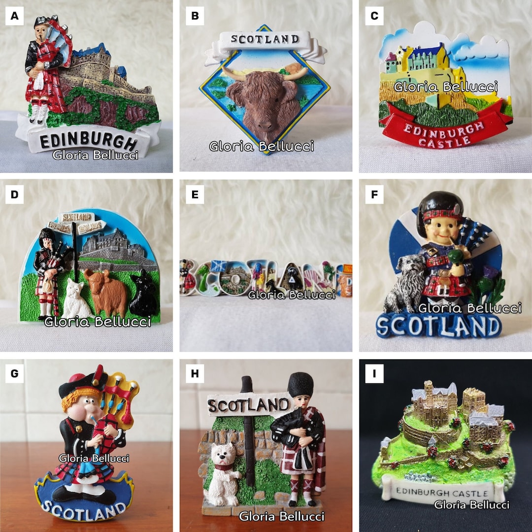 Fridge Magnet Scotland Landmark Icon Edinburgh and Stirling Castle 3D ...