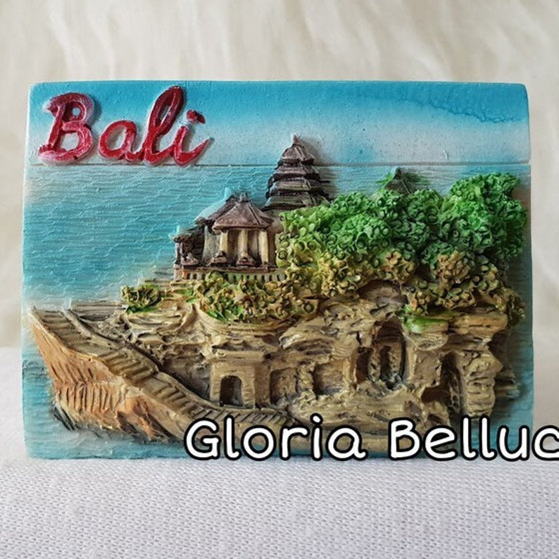 Fridge Magnet Indonesia, Bali Landmark Icon Temple, Barong, Dancer 3D ...
