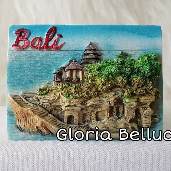 Fridge Magnet Indonesia, Bali Landmark Icon Temple, Barong, Dancer 3D ...