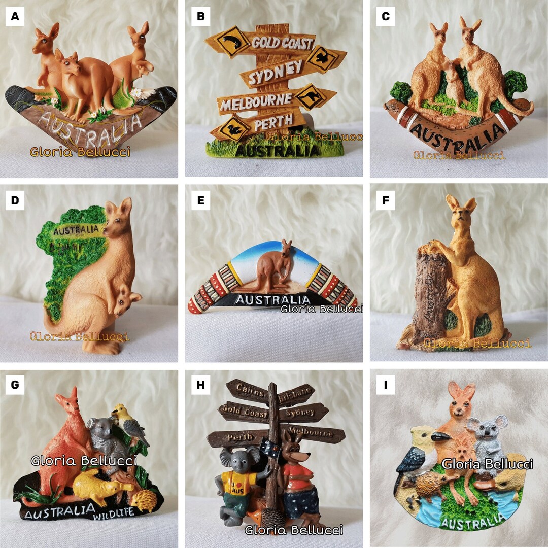 Fridge Magnet Australia Icon Kangaroo, Boomerang, Animal 3D Model for ...
