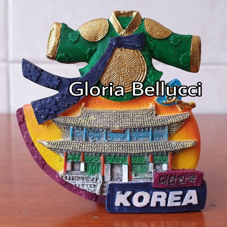 Fridge Magnet South Korea, Seoul Landmark Icon Hanbok, Gwanghwamun 3D ...