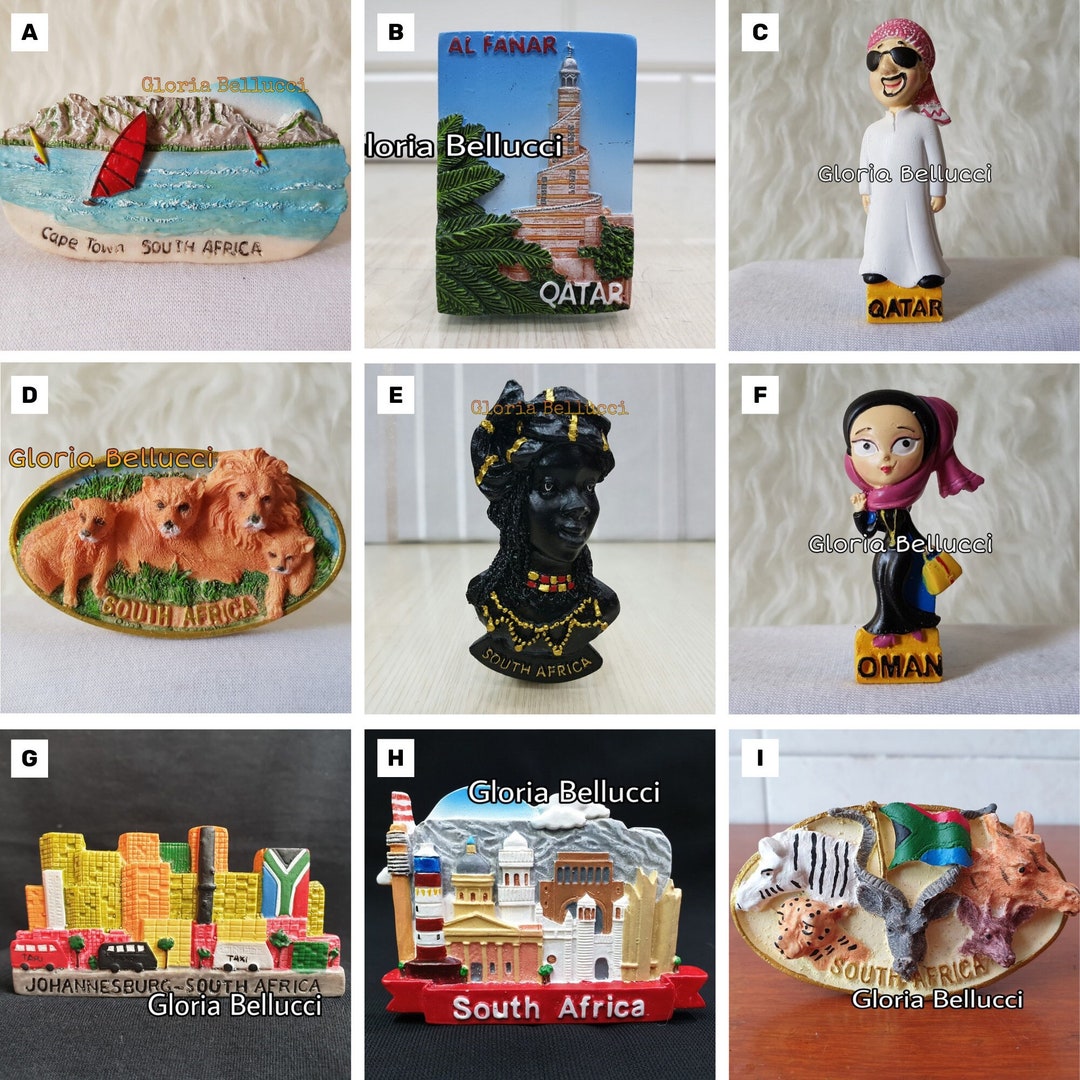 Fridge Magnet South Africa, Oman, Qatar Landmark Icon 3D Model for ...