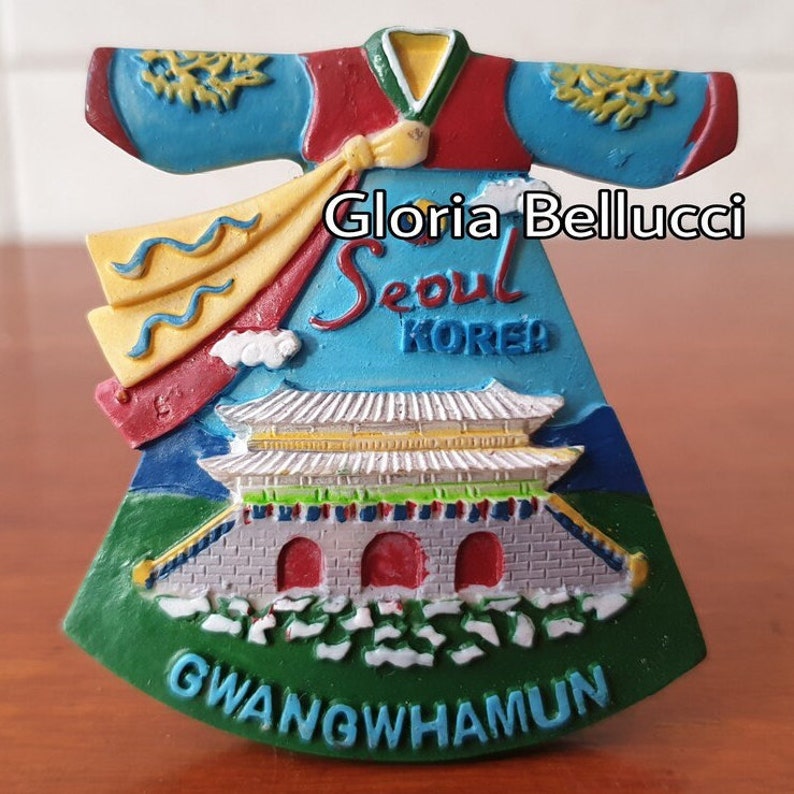 Fridge Magnet South Korea, Seoul Landmark Icon Hanbok, Gwanghwamun 3D ...